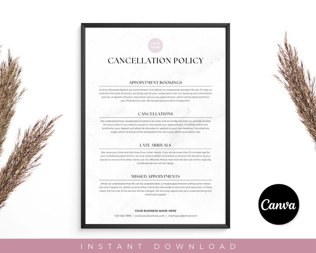 Salon Cancellation Policy Template, Terms and Conditions Template ...