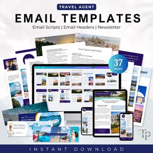 Travel Email Newsletter Template, Email Template Pack, Email Marketing ...