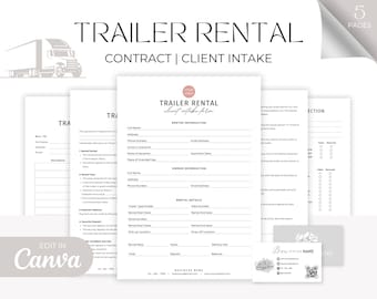 Editable Trailer Rental Agreement Template, Trailer Rental Contract ...