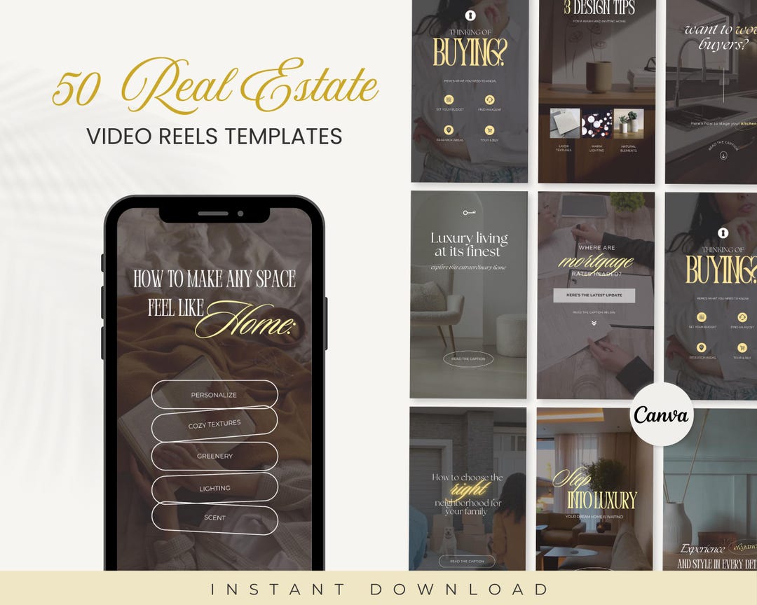 50 Instagram Reels Templates for Realtors, Faceless Business Reels ...
