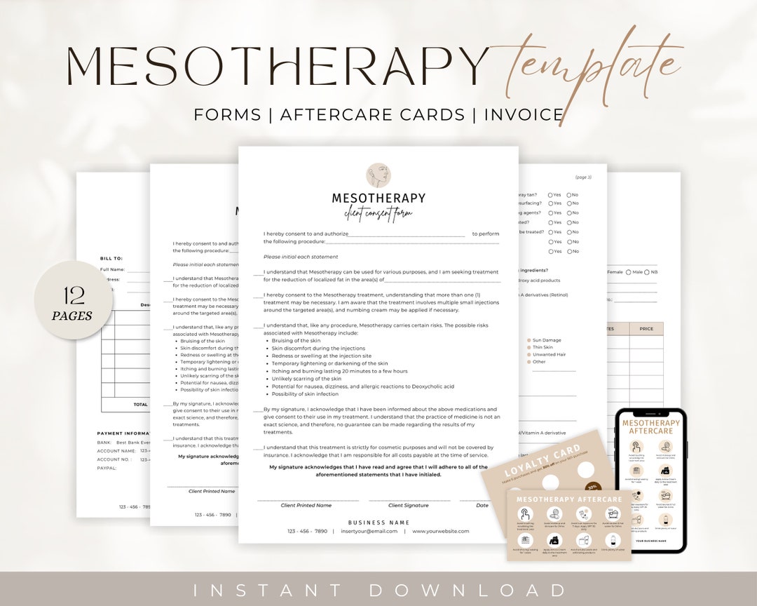 Mesotherapy, Skincare Forms, Facial Consultation, Facial Intake Forms ...