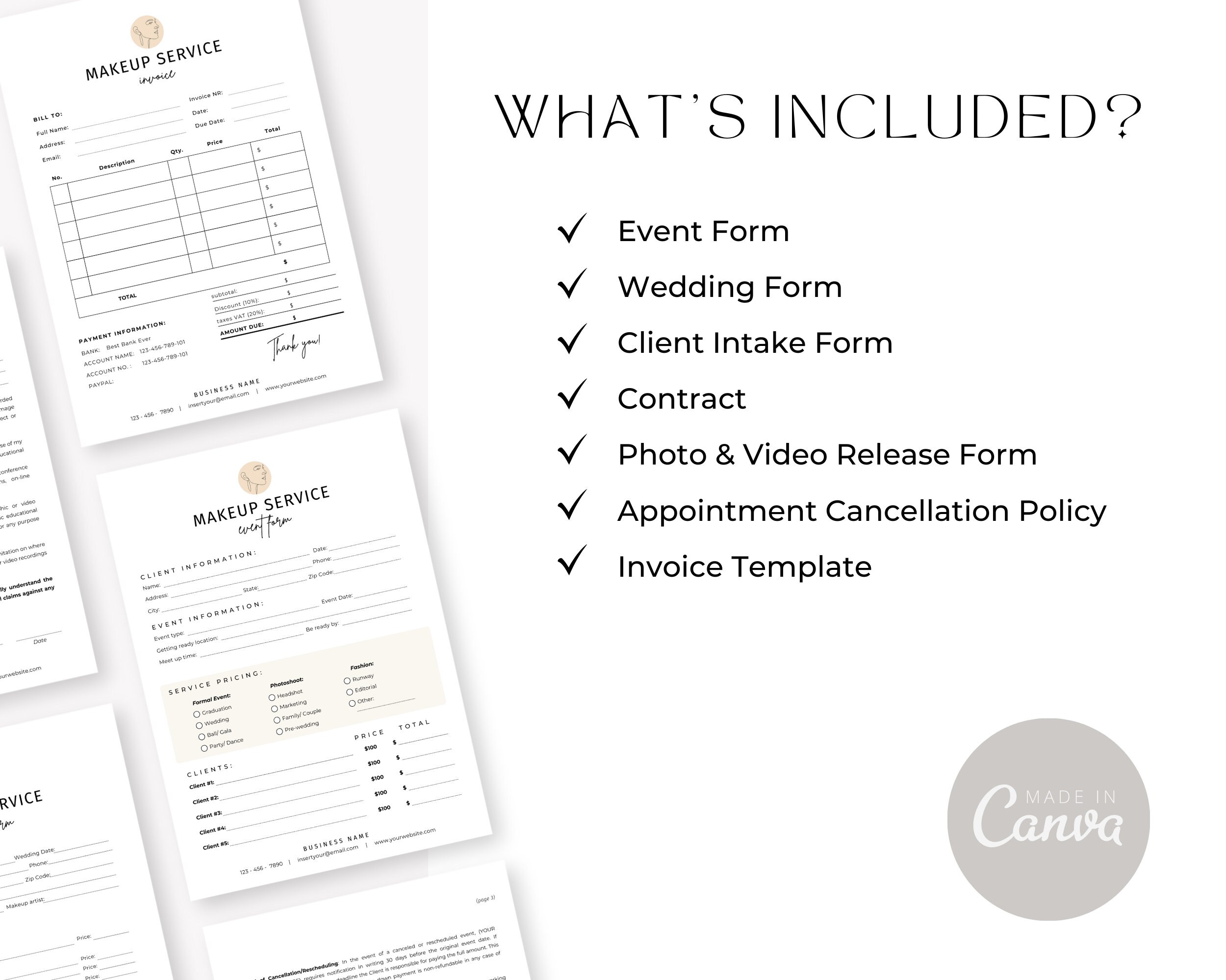 Makeup Artist Contract Template Makeup Contract Agreement Bridal Makeup ...