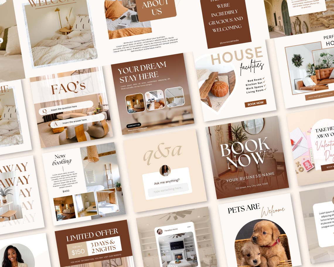 Airbnb Templates, Airbnb Instagram, Vacation Rental, VRBO Instagram ...