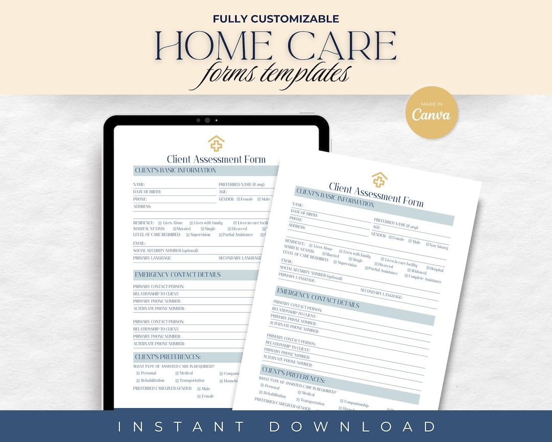12 CANVA Home Care Business Templates Bundle, Professional Agency Forms ...