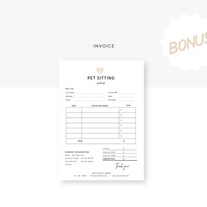 Pet Sitting Service Agreement/contract, Editable & Printable Pet ...