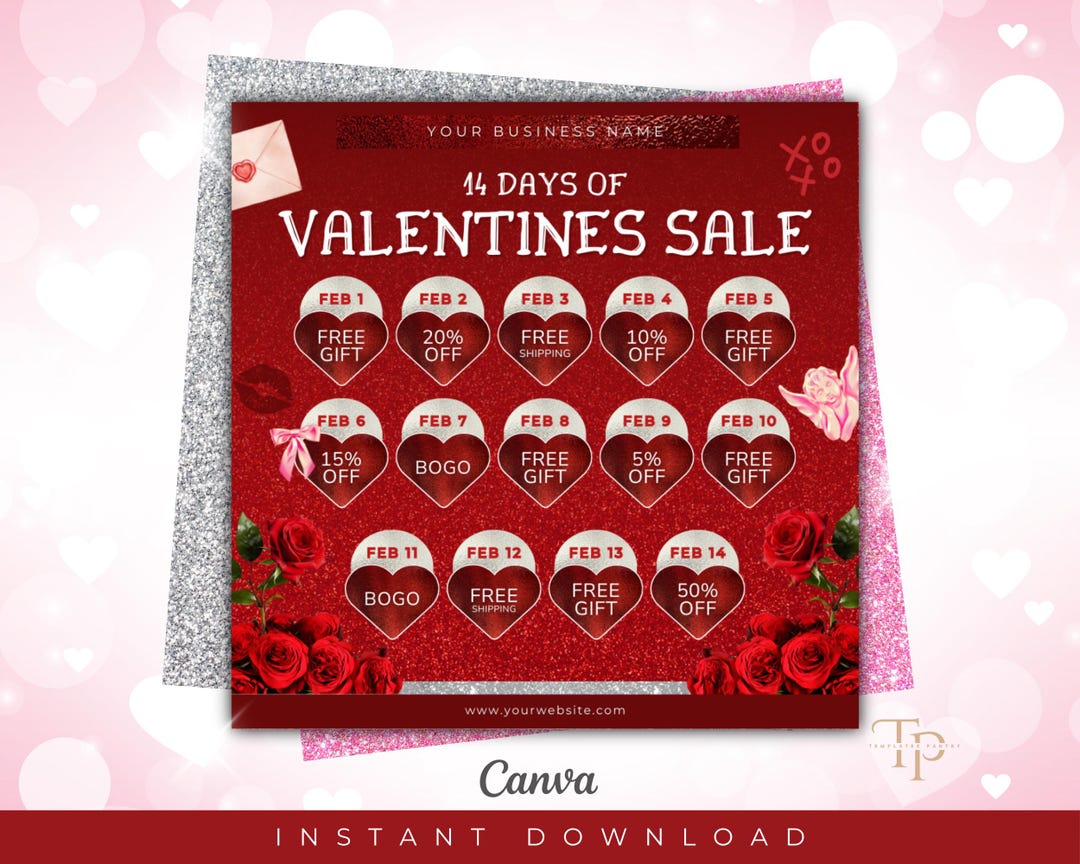 Valentine's Day Business Flyer Template, Service Flyer, Square Flyer ...