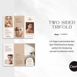 Med Spa Trifold Brochure Pamphlet, Med Spa and Massage Service, Med Spa ...