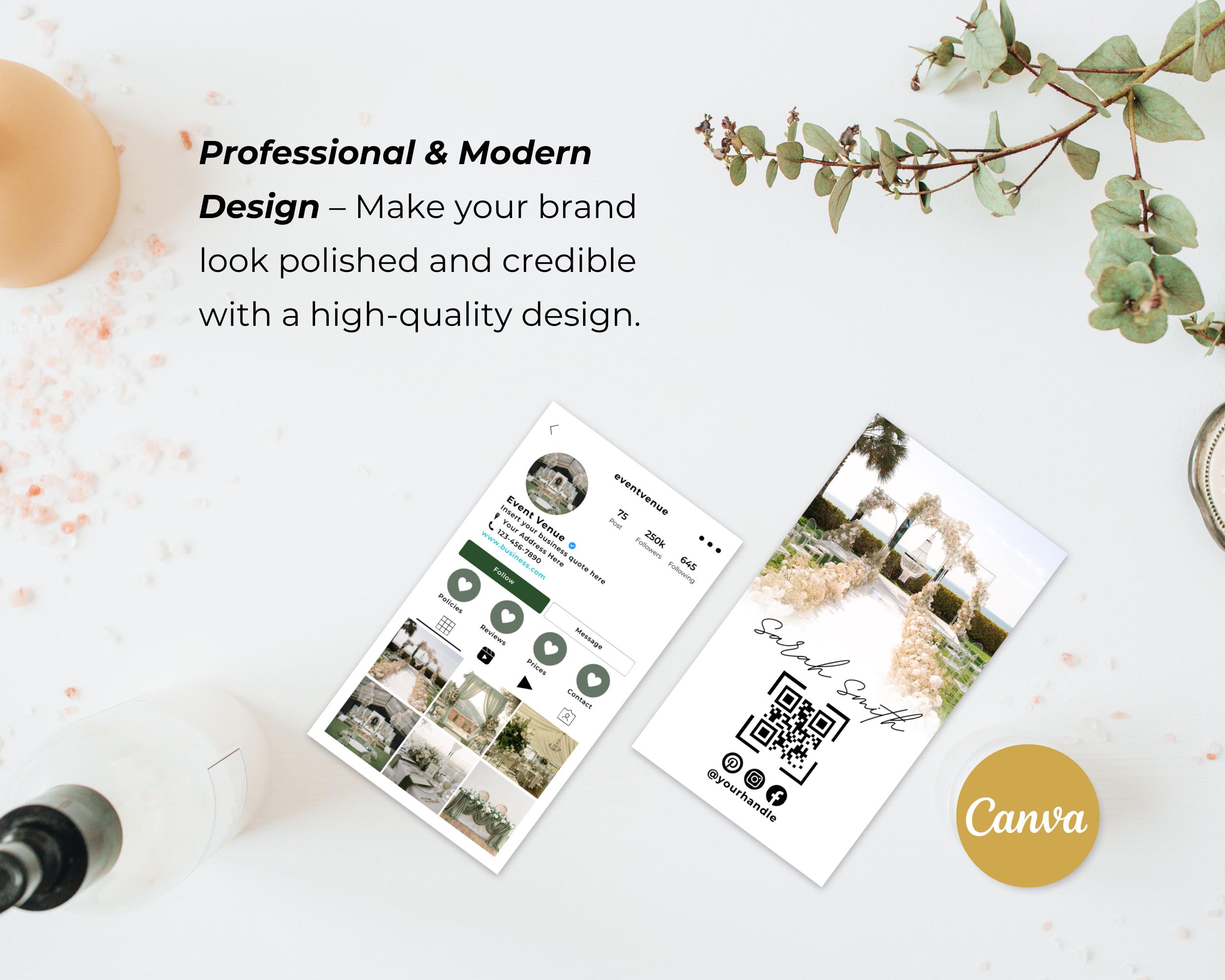 Event Venue Business Card Template, Editable Printable Event ...