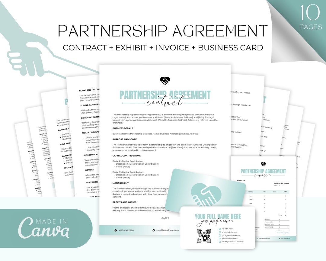 Partnership Agreement Template, Partnership Agreement Business ...