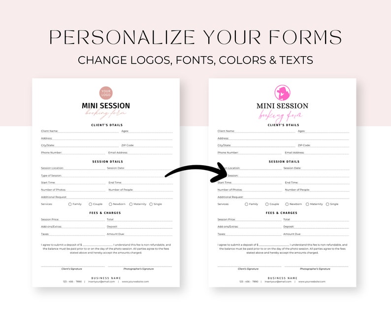 Editable Mini Session Photography Contract Template. Mini Session ...