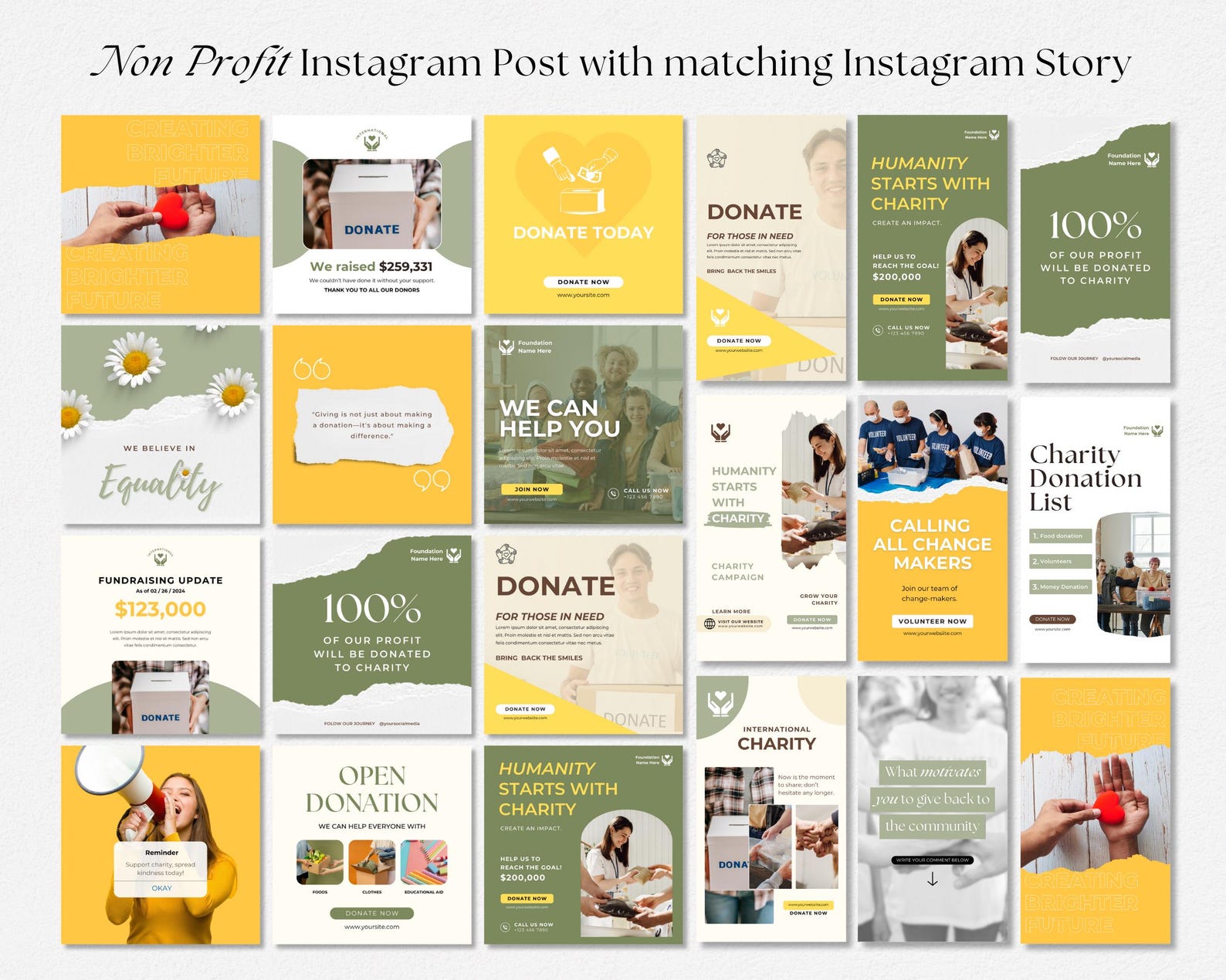 Nonprofit Instagram Post Template, Charity & Donation Instagram Post ...