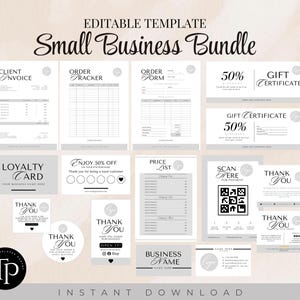 Small Business Bundle, Order Form and Tracker, Thank You Cards ...