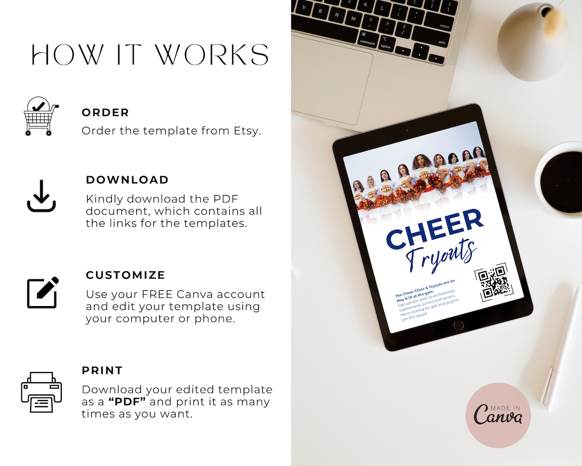 Cheerleading Contract Template, Cheerleading Tryouts Flyer, Coaching ...