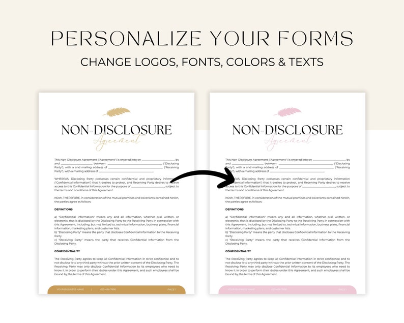 Editable Non-disclosure Agreement Template, NDA Agreement Contract ...