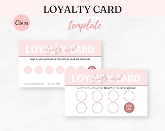 Loyalty Card Template, Bakery Business Customer Loyalty Cards, DIY ...