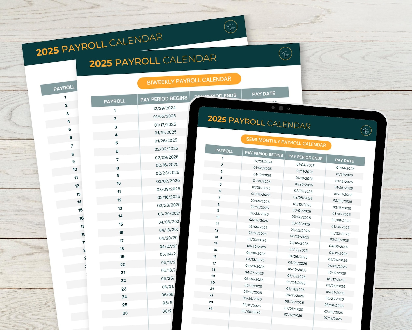 2025 Payroll Calendar, Employee Payroll, Company Calendar, Printable ...