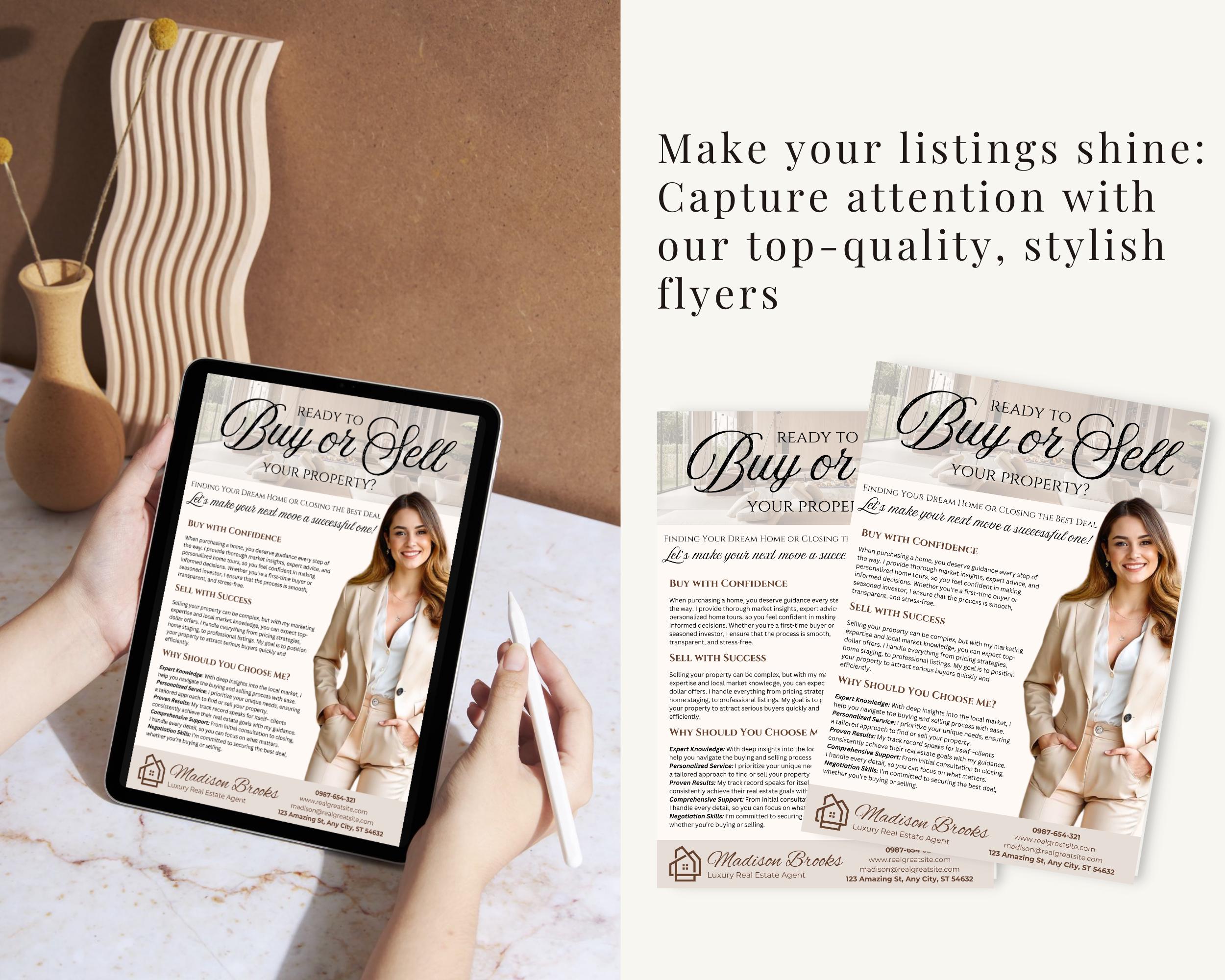 Real Estate Buying or Selling Flyer, Real Estate Flyer Bundle, Real ...