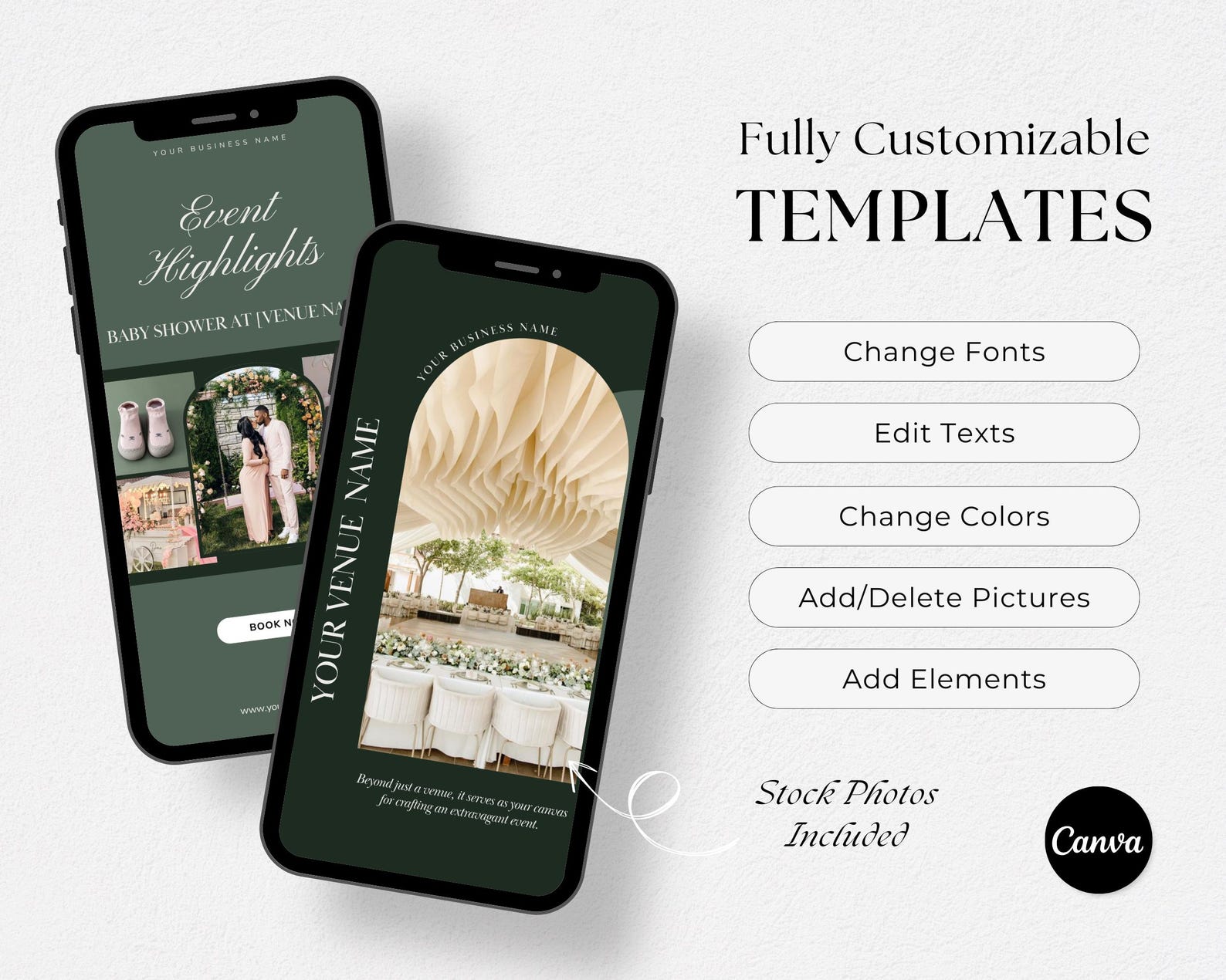 Venue Rental Instagram IG Post & Story Template, Wedding Venue Rental ...