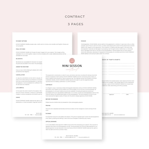 Editable Mini Session Photography Contract Template. Mini Session ...