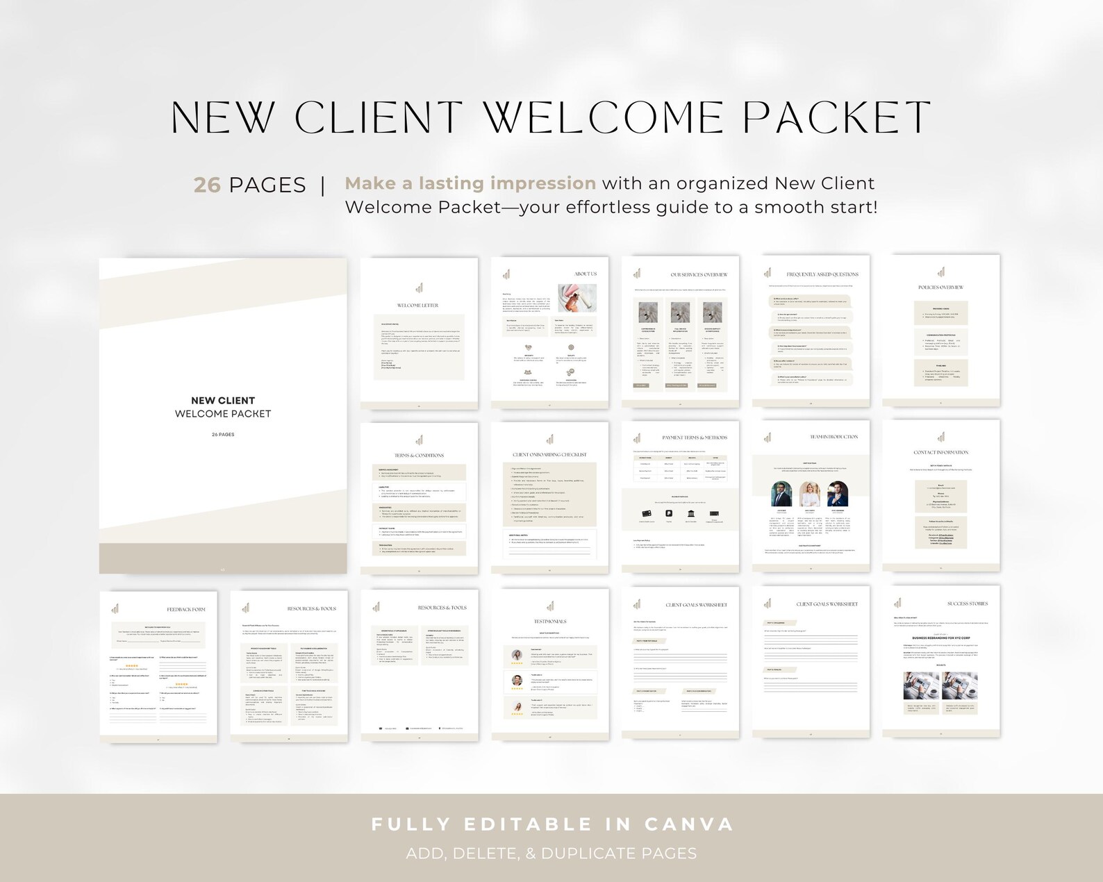 Client Welcome Packet Template, Virtual Assistant Welcome Packet, Forms ...