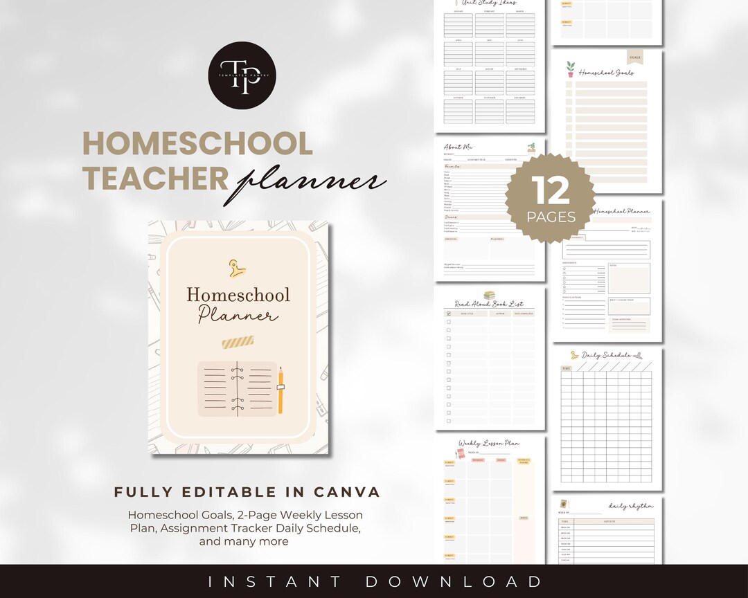 Homeschool Teacher Binder Template, Home School Planner for Tutors ...