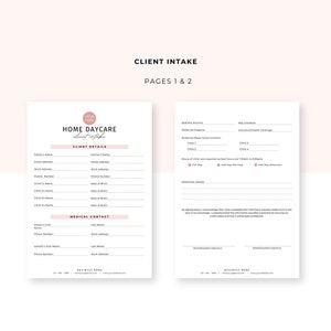 Editable Home Daycare Contract Template, Childcare Forms, Daycare ...