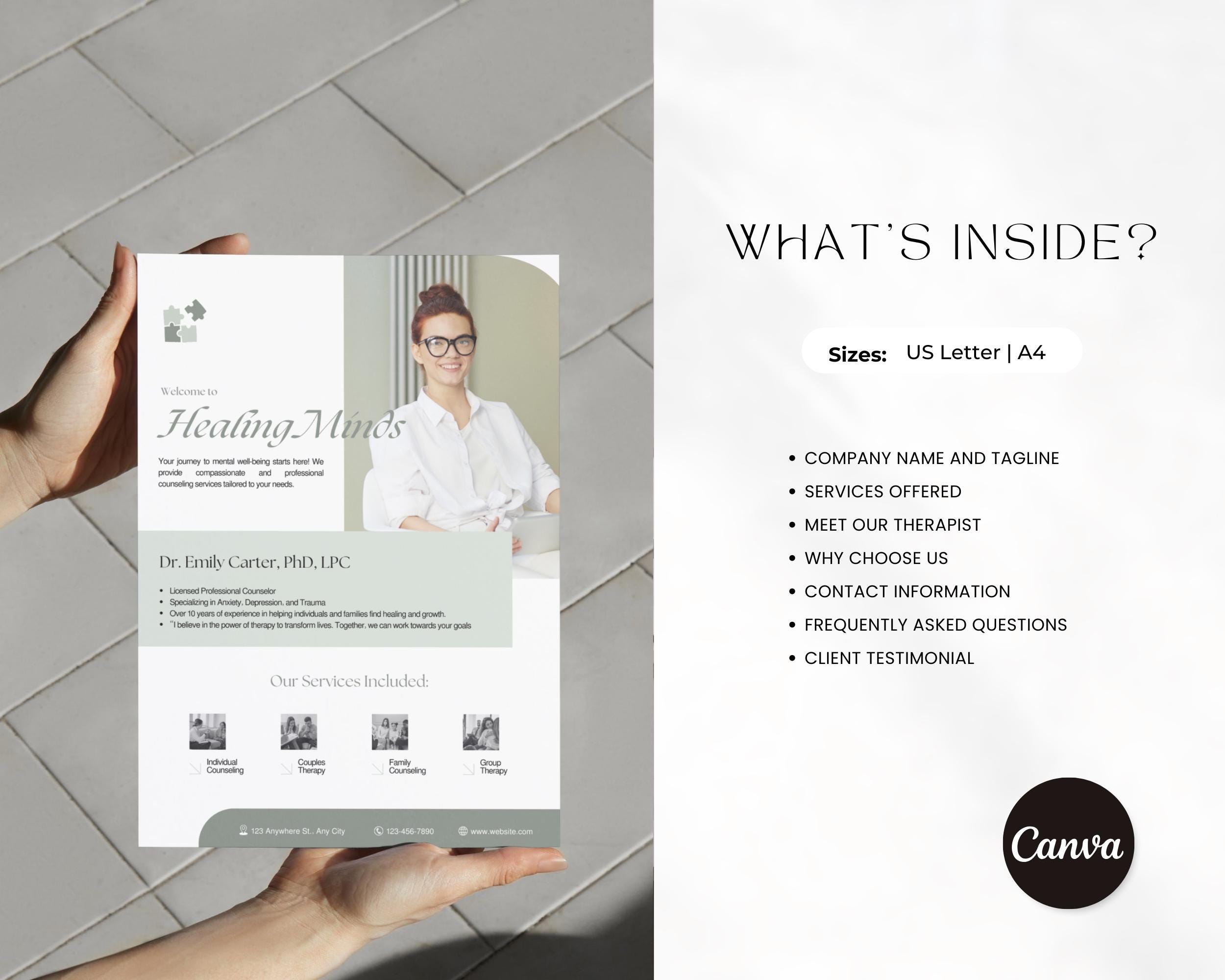 Counseling Flyer Template, Psychologist Therapist Flyer Brochure ...