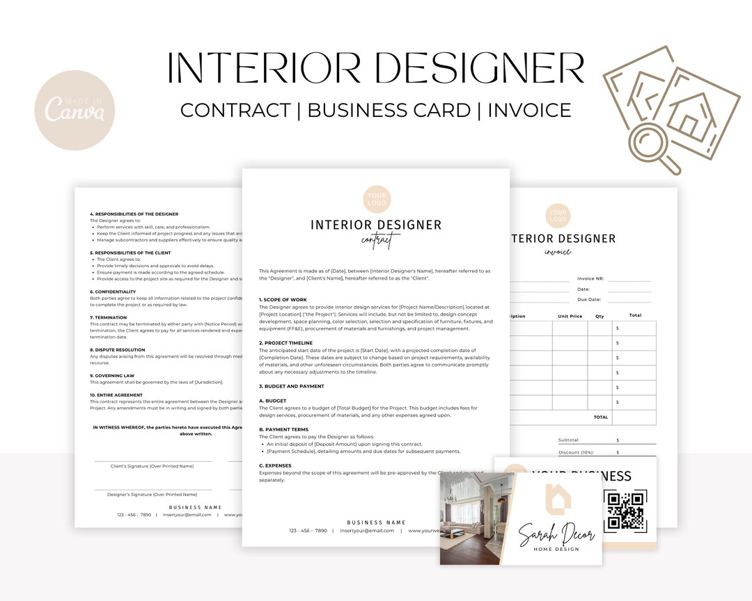 Interior Designer Client Contract, Interior Design Services Agreement ...