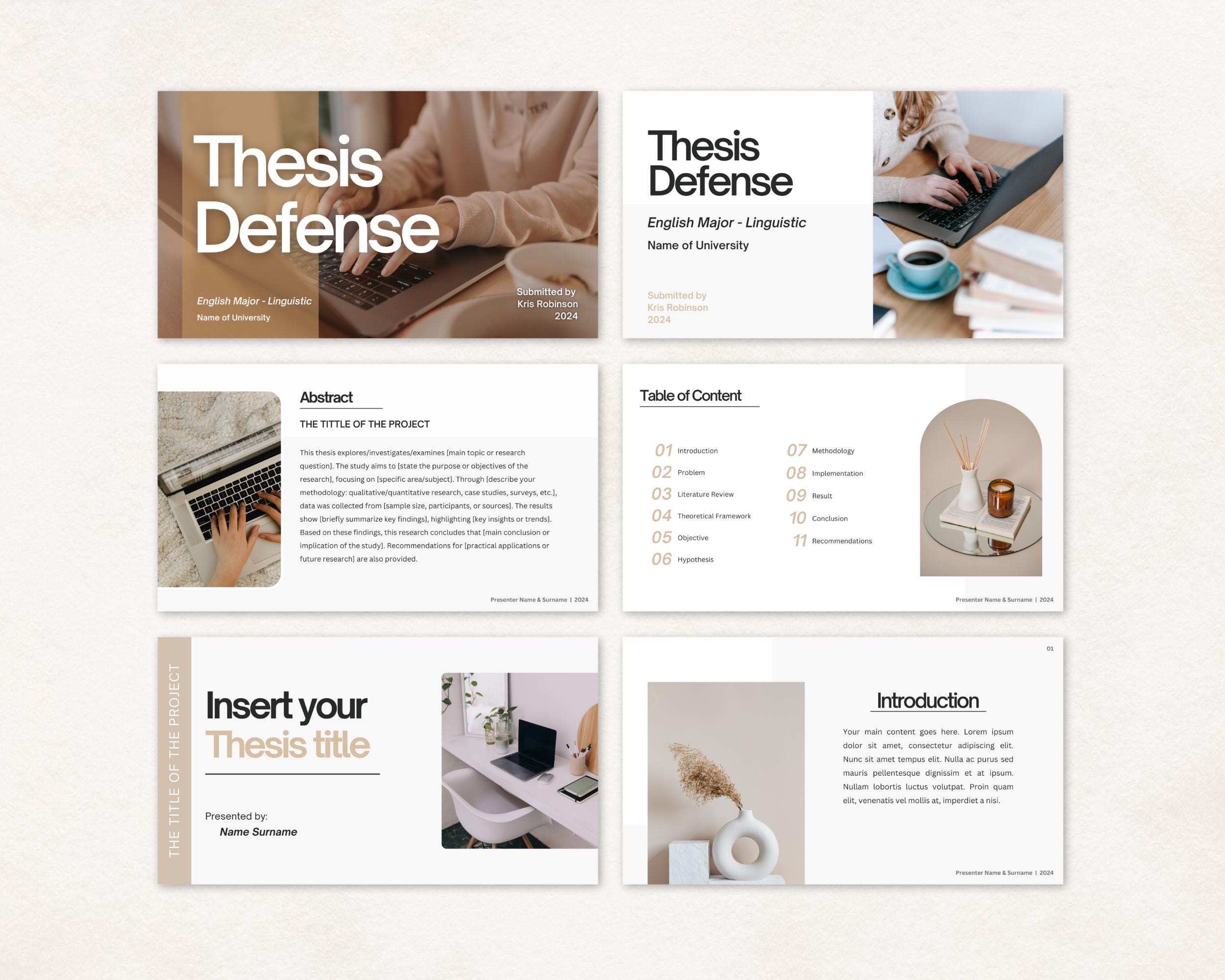 Thesis Presentation, Dissertation Slides Deck, Thesis Defense ...