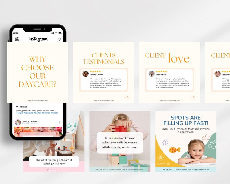 Childcare Social Media Template, Childcare Business Social Media ...