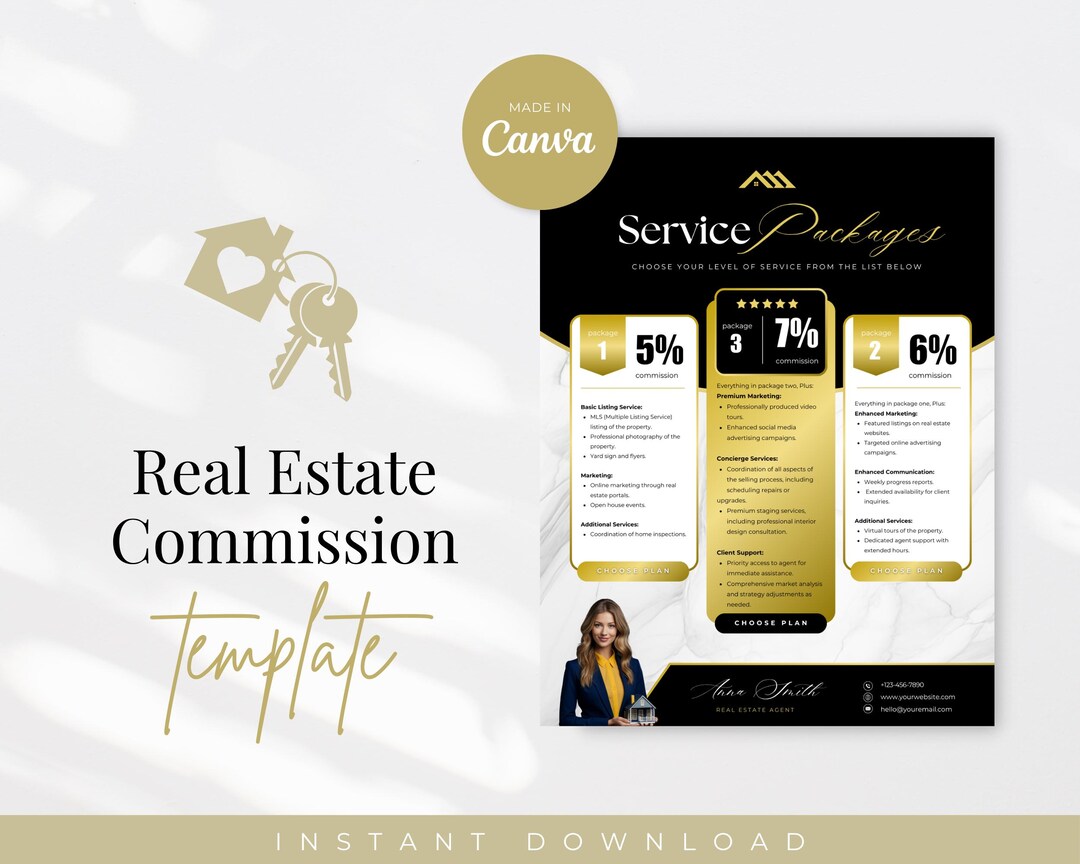 Real Estate Commission Template, Realtor Commission, Real Estate ...