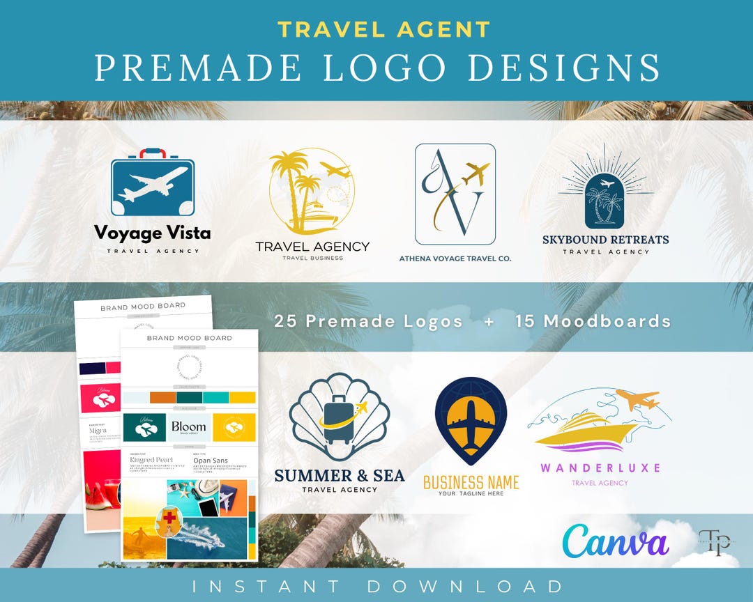 Travel Agent Logo Template, Travel Agent Branding, Customizable Travel ...