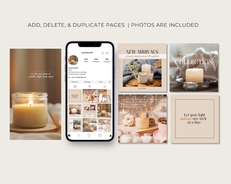 Candle Business Social Media Canva Template, Instagram Candle Business ...