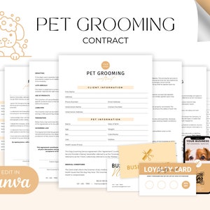 Pet Client Grooming Contract Agreement, Dog Grooming Services Agreement ...