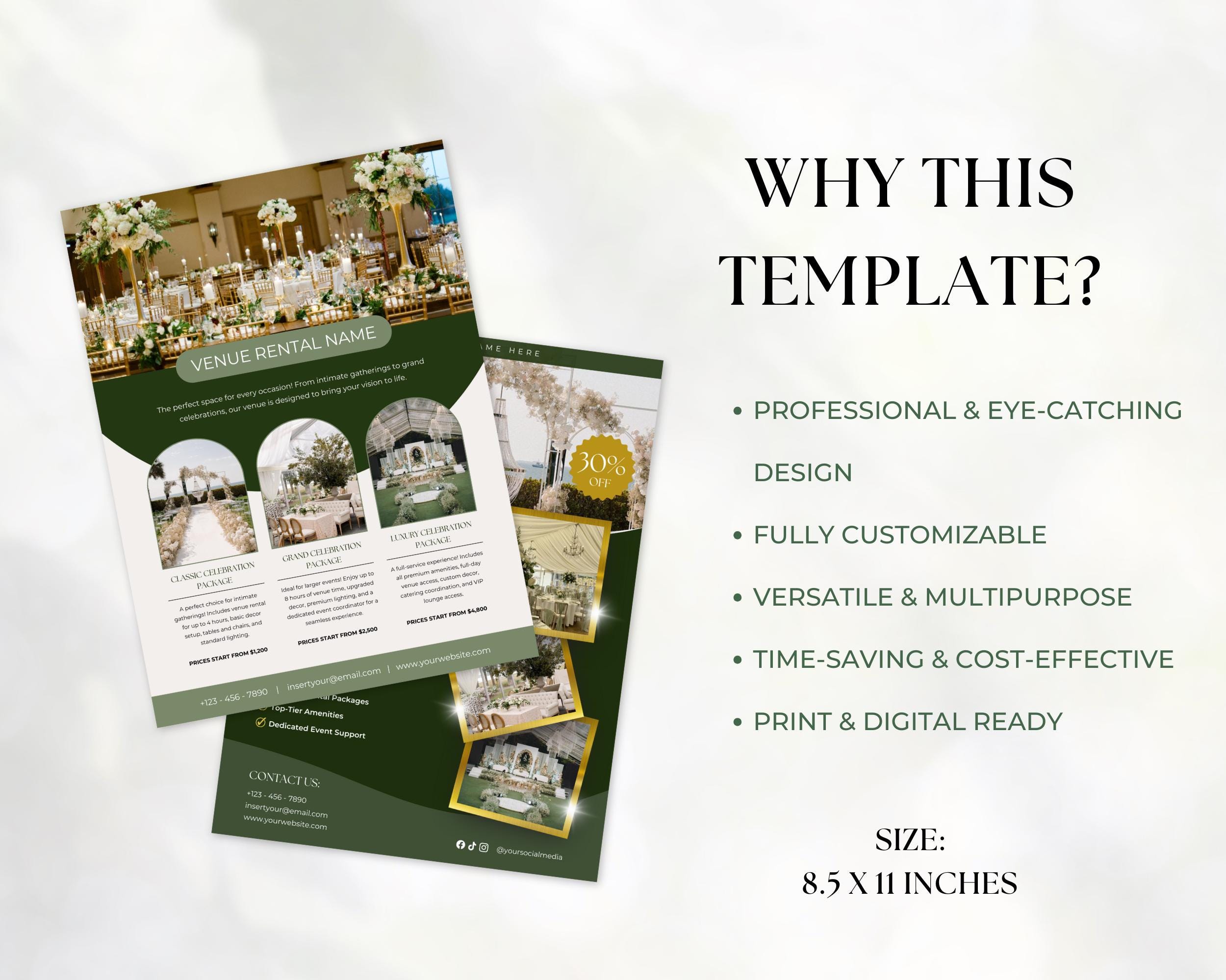 Event Venue Rental Flyer Template, Rental Flyers, Venue Rental, Venue ...