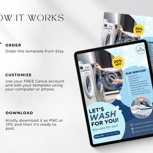 Laundry Services Flyer Template, Laundry Business Promo Flyer, DIY ...