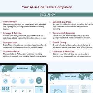 Travel Notion Planner, Notion Template Travel, Notion Dashboard, Travel ...