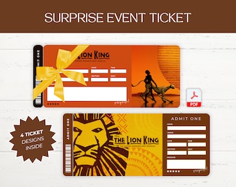 Printable the Lion King Broadway Ticket Surprise, Musical Collectible ...