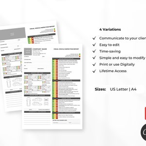 Visual Vehicle Inspection Report | Fillable PDF Multi-point Vehicle ...