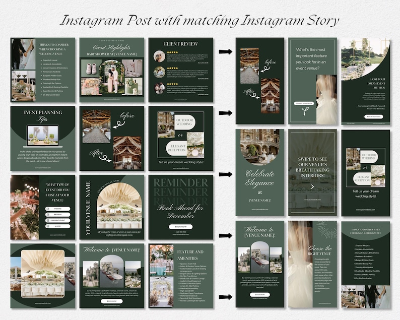 Event Venue Rental Instagram Post & Story, IG Marketing, Venue Rental ...