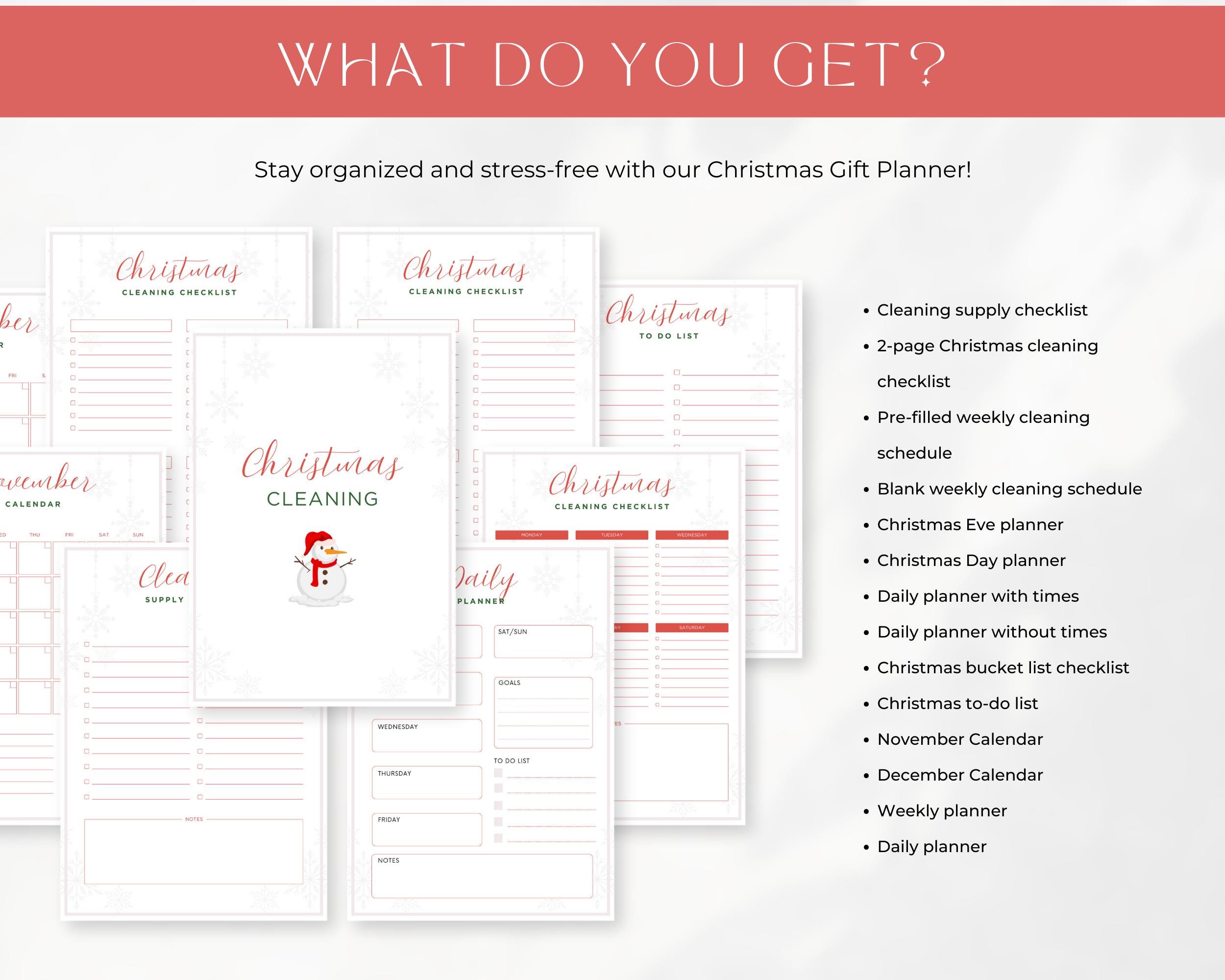 94-page Christmas Planner Bundle, Printable Holiday Planner, Xmas Gift ...