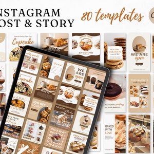 Bakery Instagram Templates, Cafe Instagram Template, Cake Shop, Bakery ...