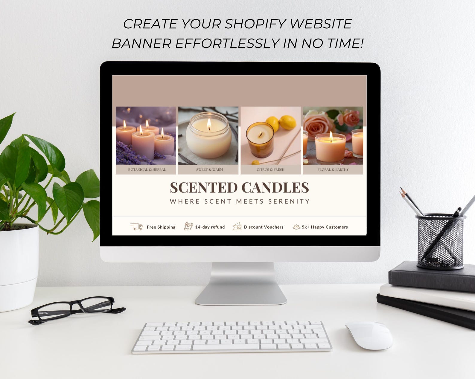 Candle Shopify Website Banner Template, Candle Business Banner Design ...
