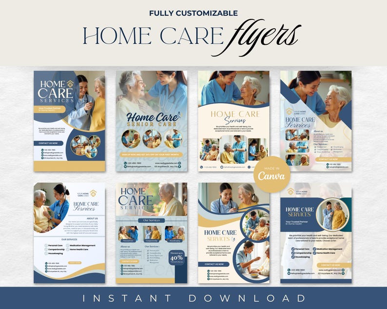 8 Designs Senior Care Services Flyer Template, Home Care Service Flyer ...