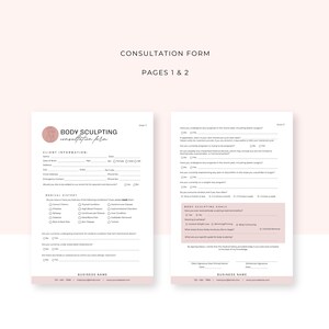 Body Sculpting Forms, Body Shaping Forms, Med Spa Intake Forms, Body ...