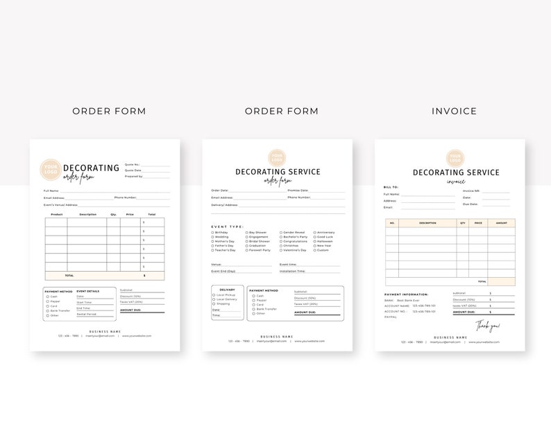 Event Decorating Services Contract, Client Service Agreement, Editable ...