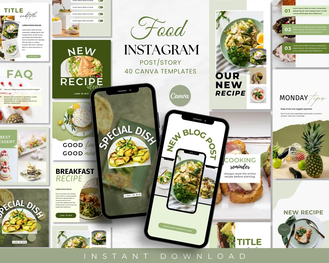 Food Instagram Post & Story, Food Cooking Recipe Health, Dietician ...