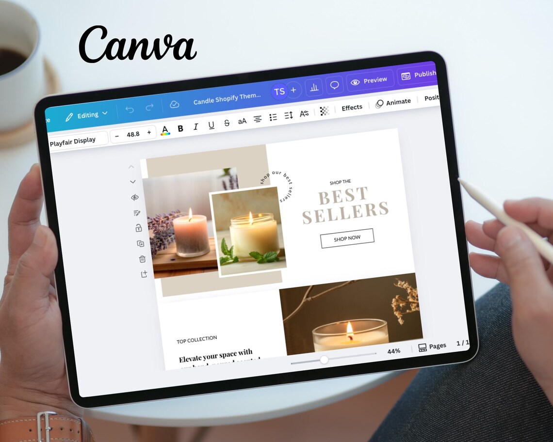 Candle Shopify Website Banner Template, Candle Business Banner Design ...