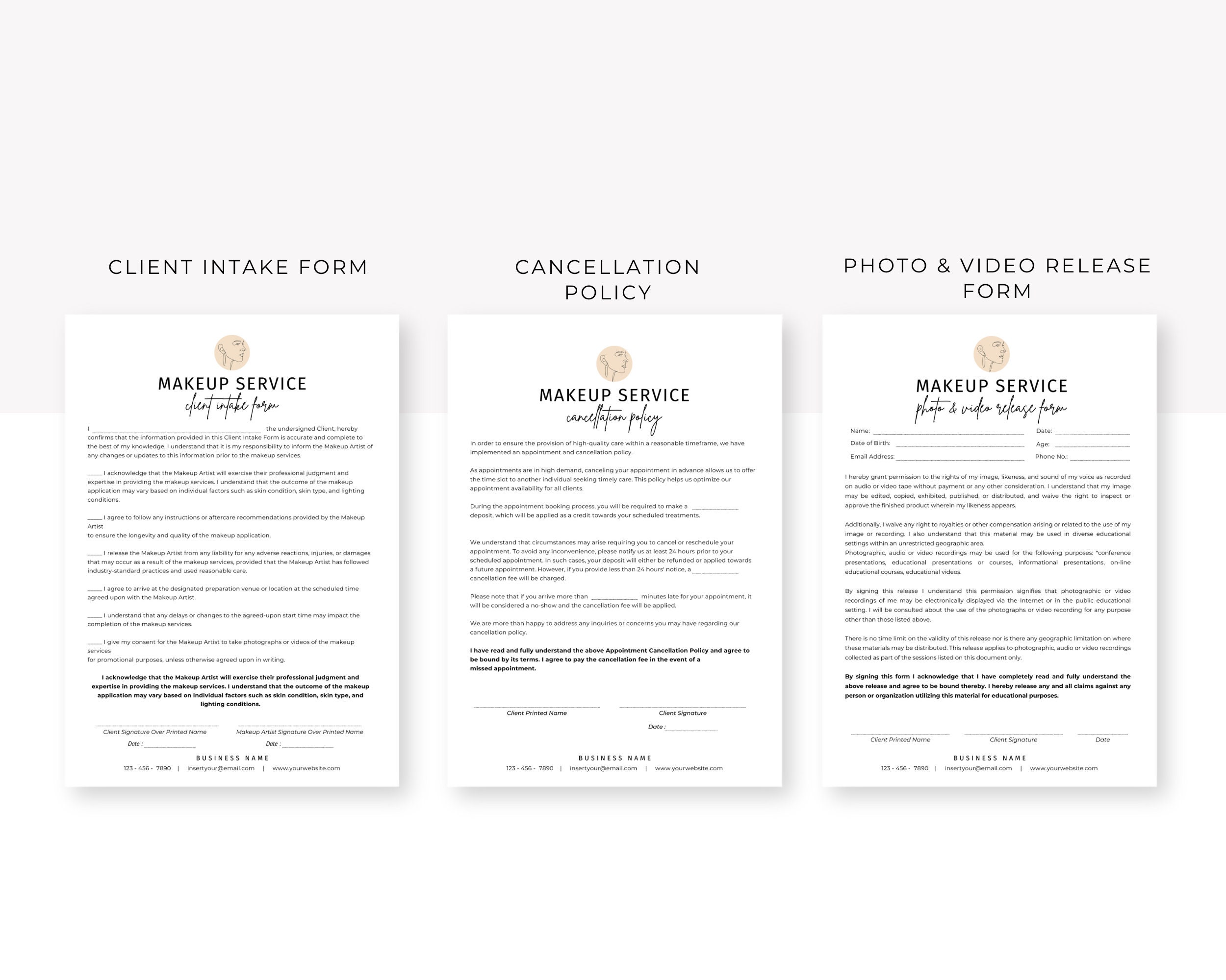 Makeup Artist Contract Template Makeup Contract Agreement Bridal Makeup ...