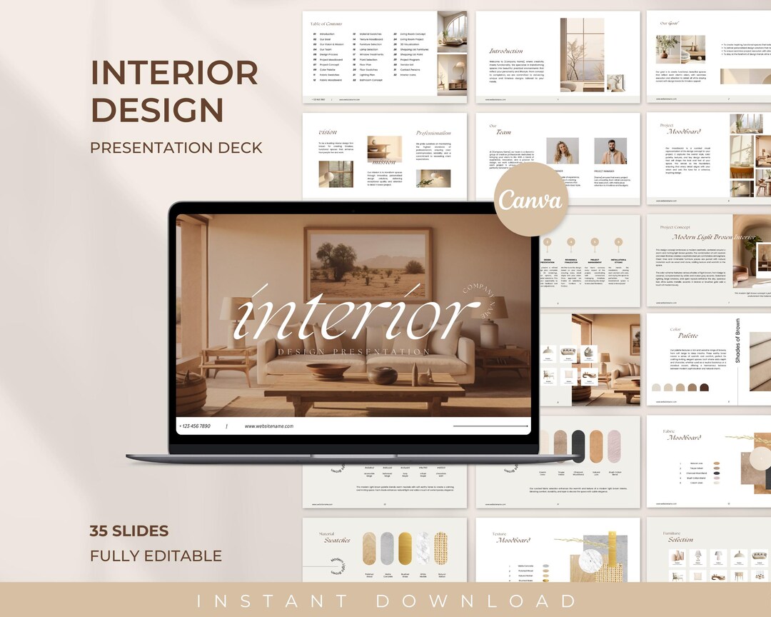 Interior Design Moodboard Template, Client Presentation, Concept Board ...